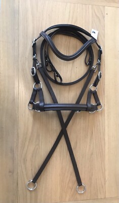 ANATOMICAL BITLESS BRIDLE PADDED SIDE-PULL & CROSSOVER BROWN BLACK FULL ...