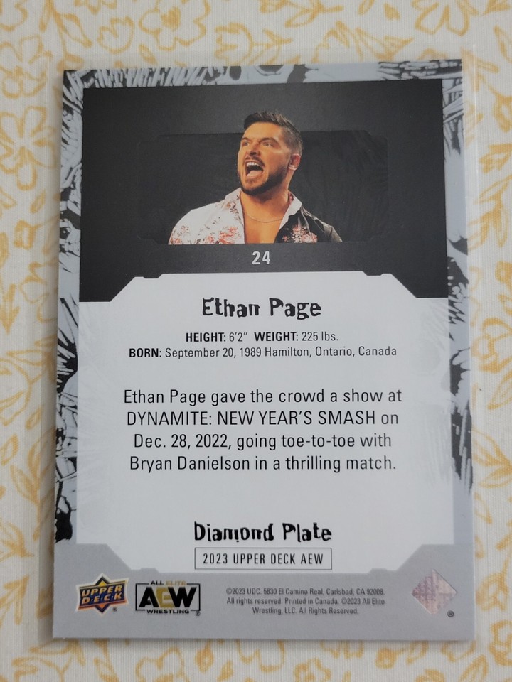2023 Upper Deck AEW Ethan Page Diamond Plate Parallel | eBay