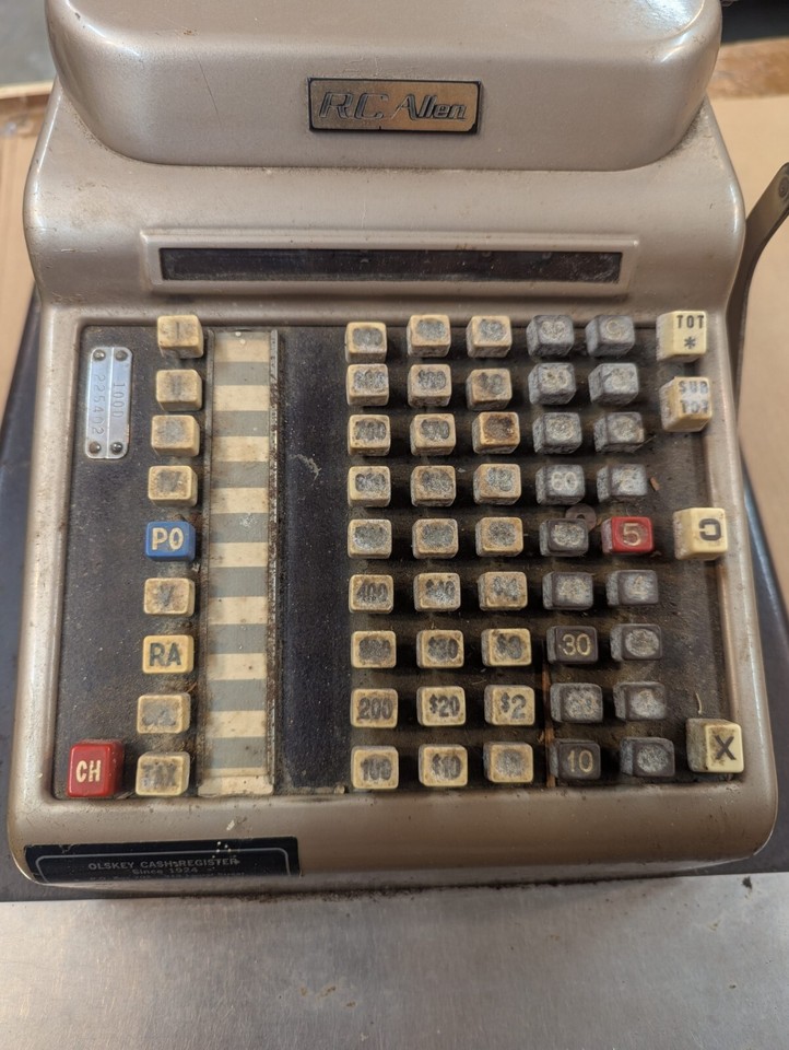 Vintage R.C. Allen Systematic Cash Register Adding Business Machine ...