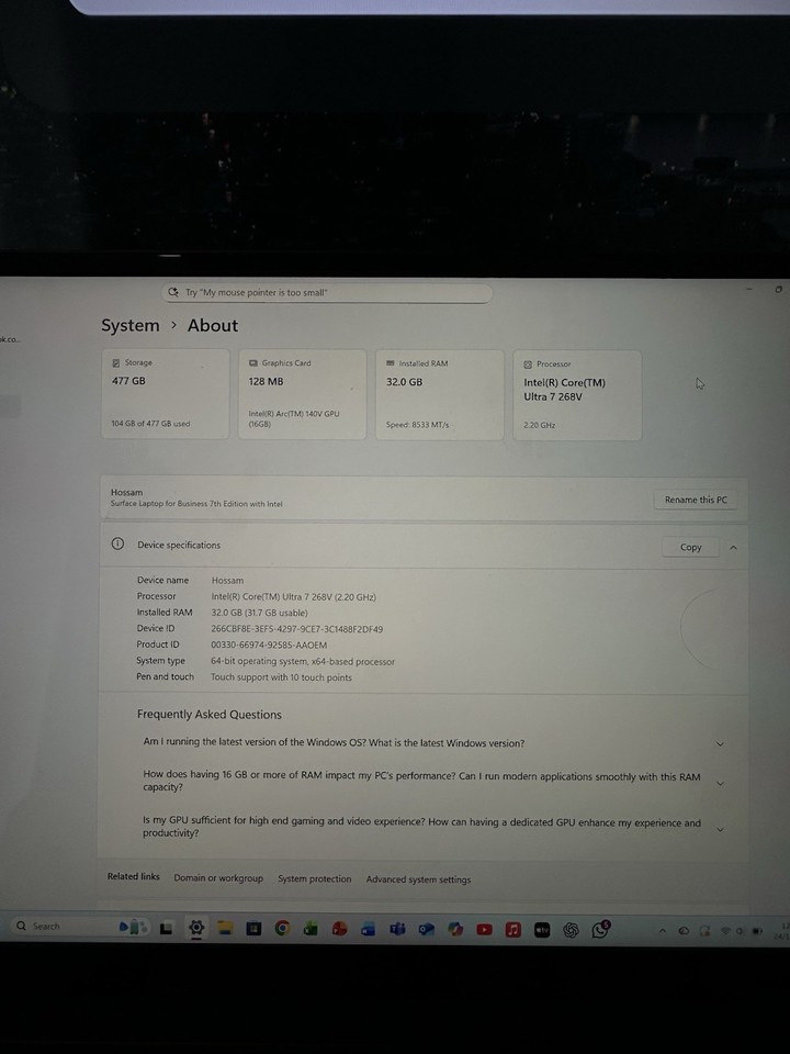 Surface Laptop 7 For Business - MAXED OUT - Intel Ultra 7 -32GB RAM ...