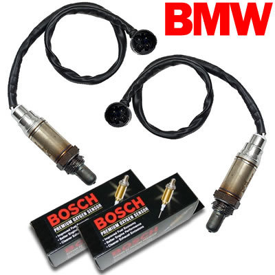 2PC BMW O2 Oxygen Sensor Set REAR/DOWNSTREAM Genuine Bosch OEM Plug E38 ...