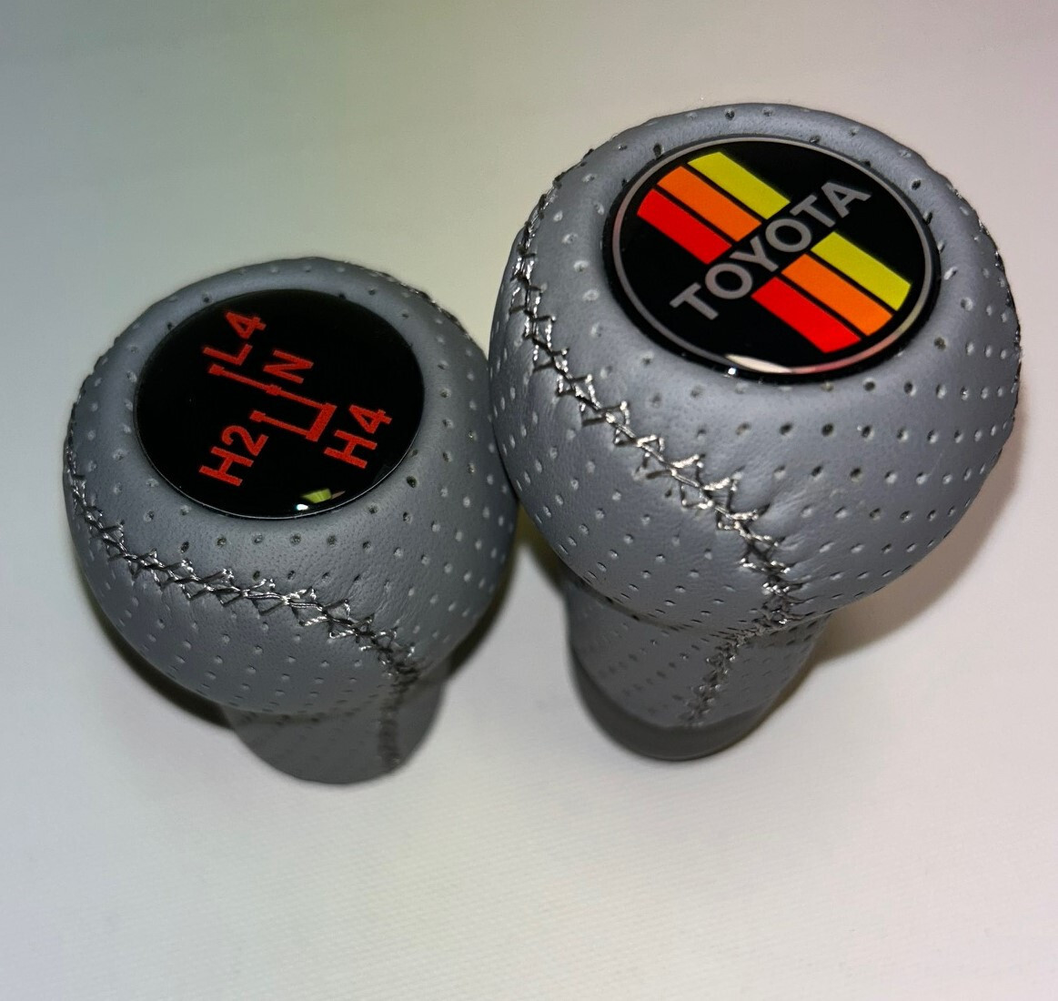 Old Style Shift Knobs set Fits 4Runner , Tacoma Gray perforated ...