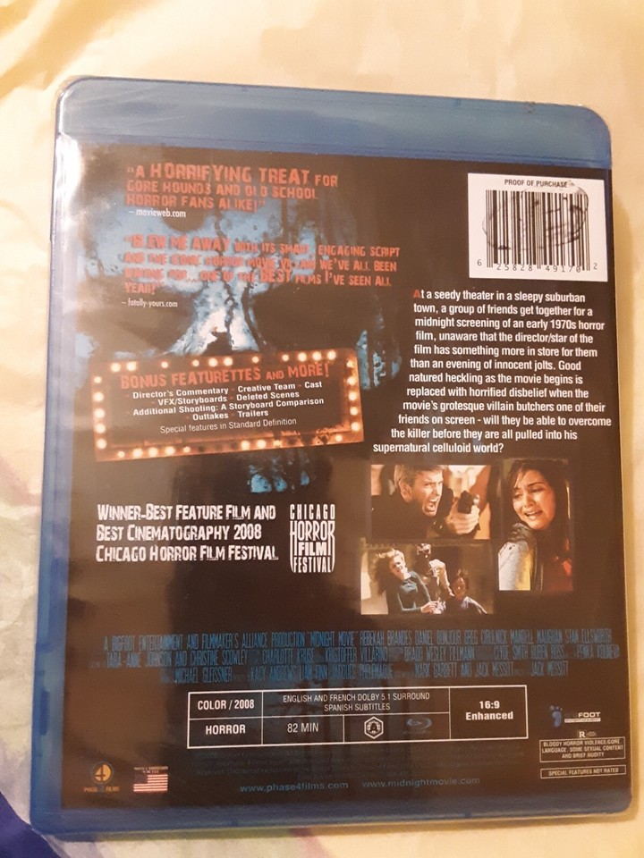 SEALED- Midnight Movie- Blu-ray Disc, 2009 Horror, Bloody, Gore, Rated ...