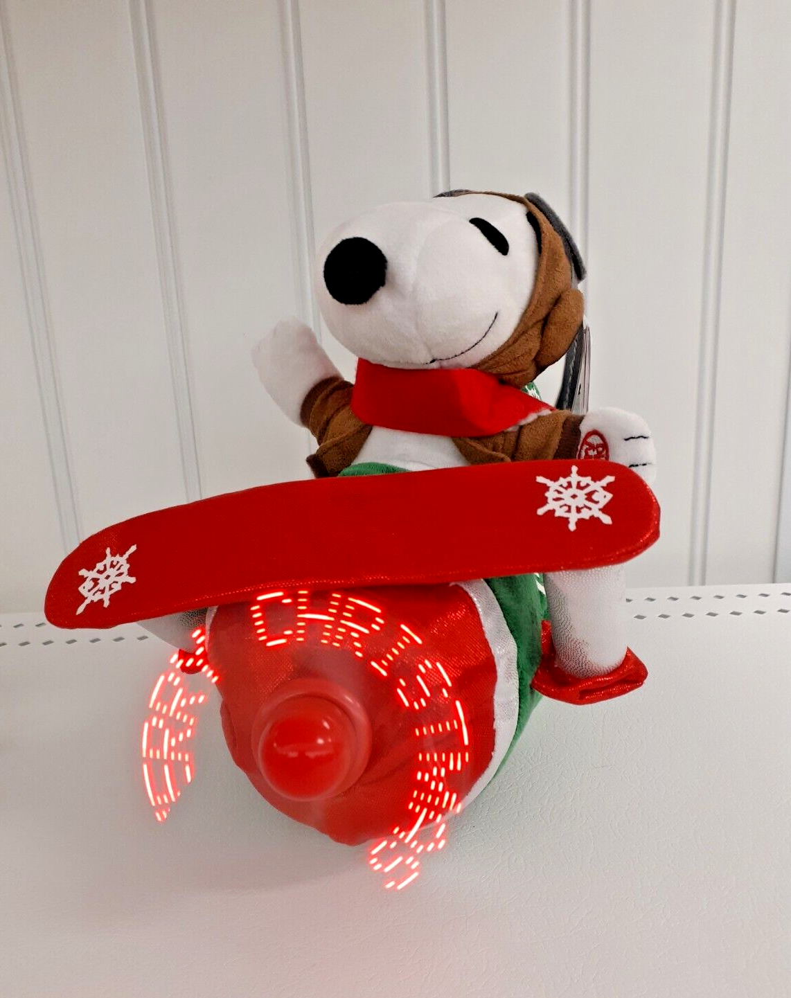 Peanuts Snoopy Christmas Animated Airplane 12” Plush with Light Up ...