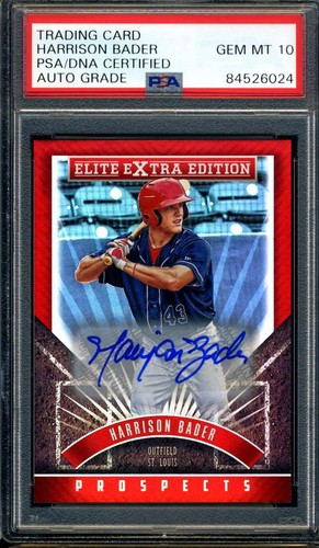 Harrison Bader Gem Mint 10 PSA DNA Signed 2015 Panini Autograph | eBay
