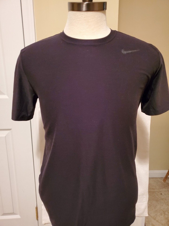 Nike Pro T-Shirt Men's Medium Black Dri-Fit Adult Logo 100% Polyester ...