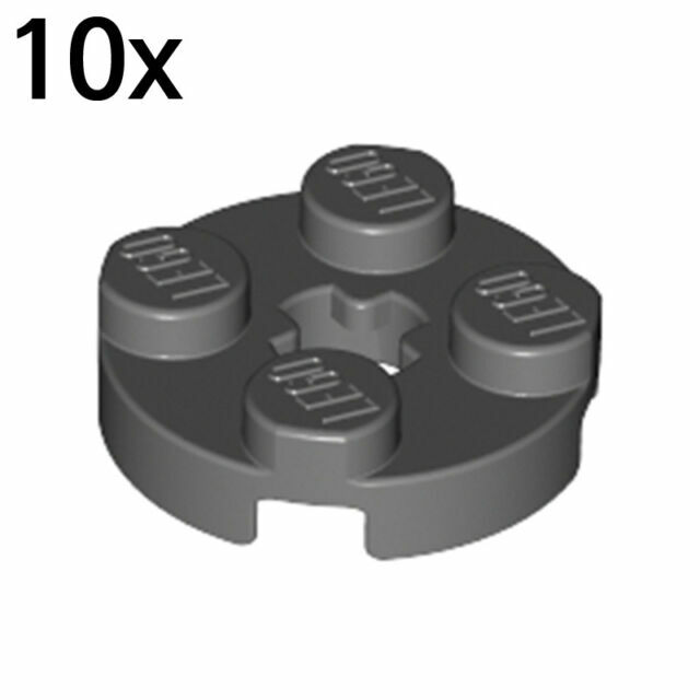 LEGO 2x2 Dark Grey Round Plate With Axle Hole (10x) 4211042 Brick 4032 ...