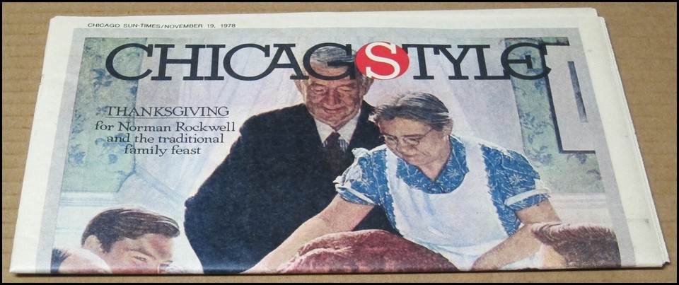 1978 Chicago Sun-Times Norman Rockwell Thanksgiving Chicago Style ...