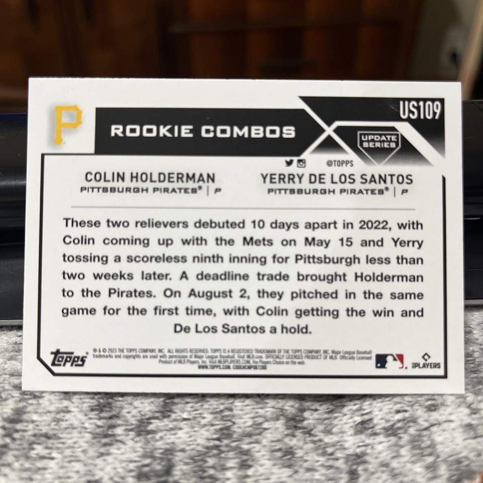 2023 Topps Update Series Rookie Combos US109 Colin Holderman Yerry De ...