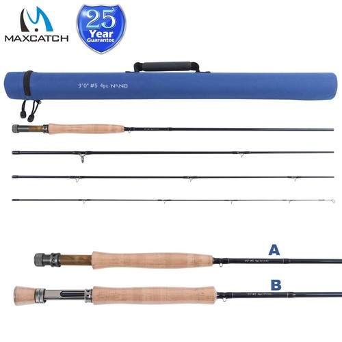 Maxcatch Fly Rod 3/4/5/6/7/8WT IM12 High modulus Nano Carbon Fiber w ...
