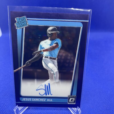 Jesus Sanchez 2021 Donruss Optic Rated Rookie Blue Prism Auto #/99 RC ...