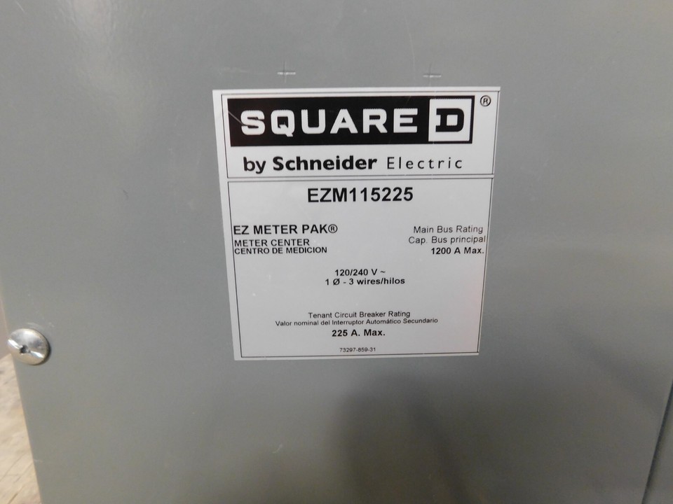 Square D 5-Gang EZ Meter Pak Stack 1200A / 225 Amp Branch Ring Type ...
