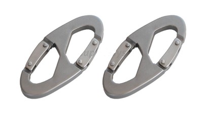 2X CARABINER CLIP CLAMP CAMPING CLIMB KEYS ROPE WIRE HOOK BACKPACK ...
