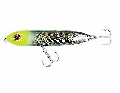 Heddon Super Spook X925624 Black Chartreuse Gold Insert Saltwater Hooks ...