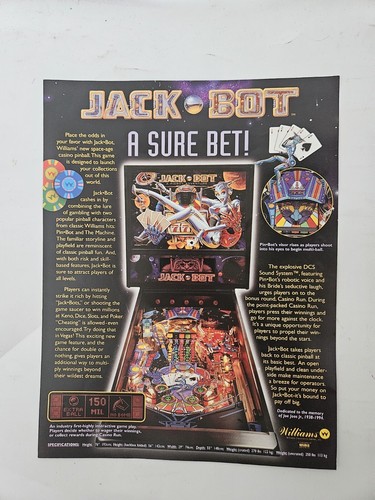 Jack Bot Pinball Machine Ad Original | eBay