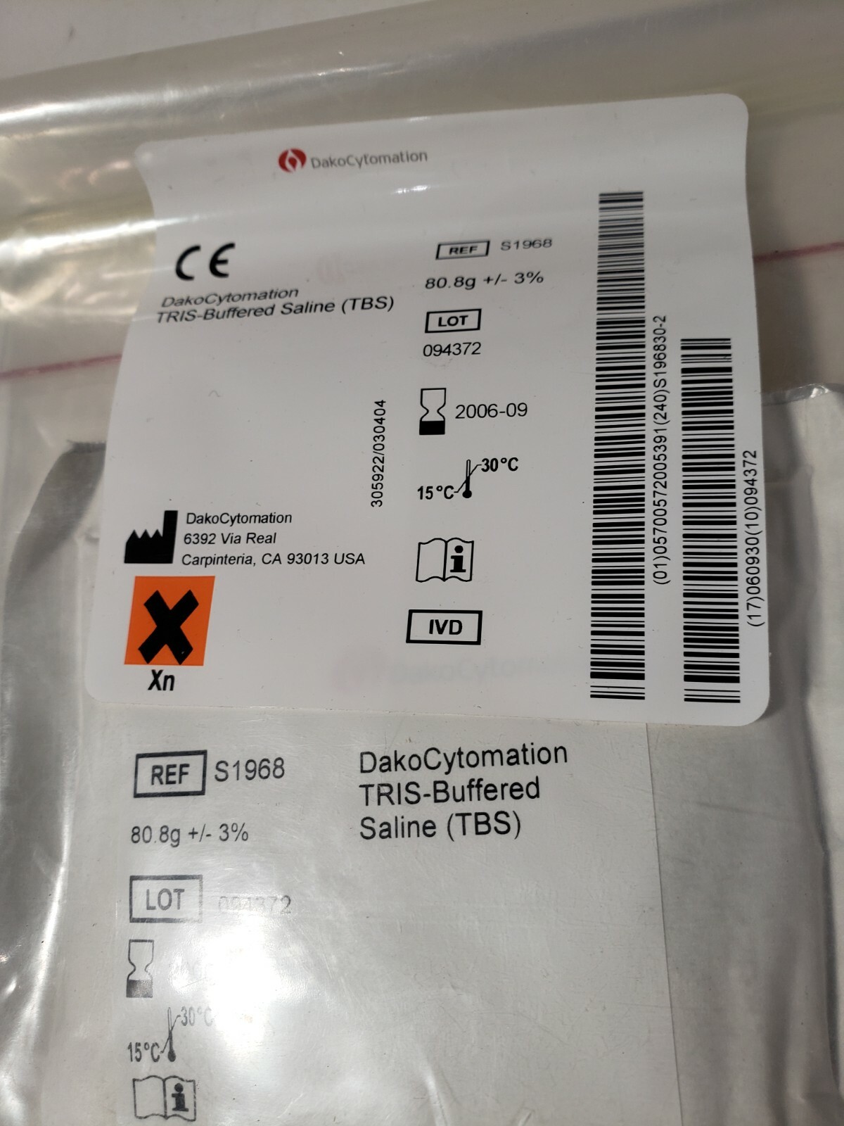 Dako TRIS-Buffered Saline (TBS) S1968 80g Agilent Buffer Salt | eBay