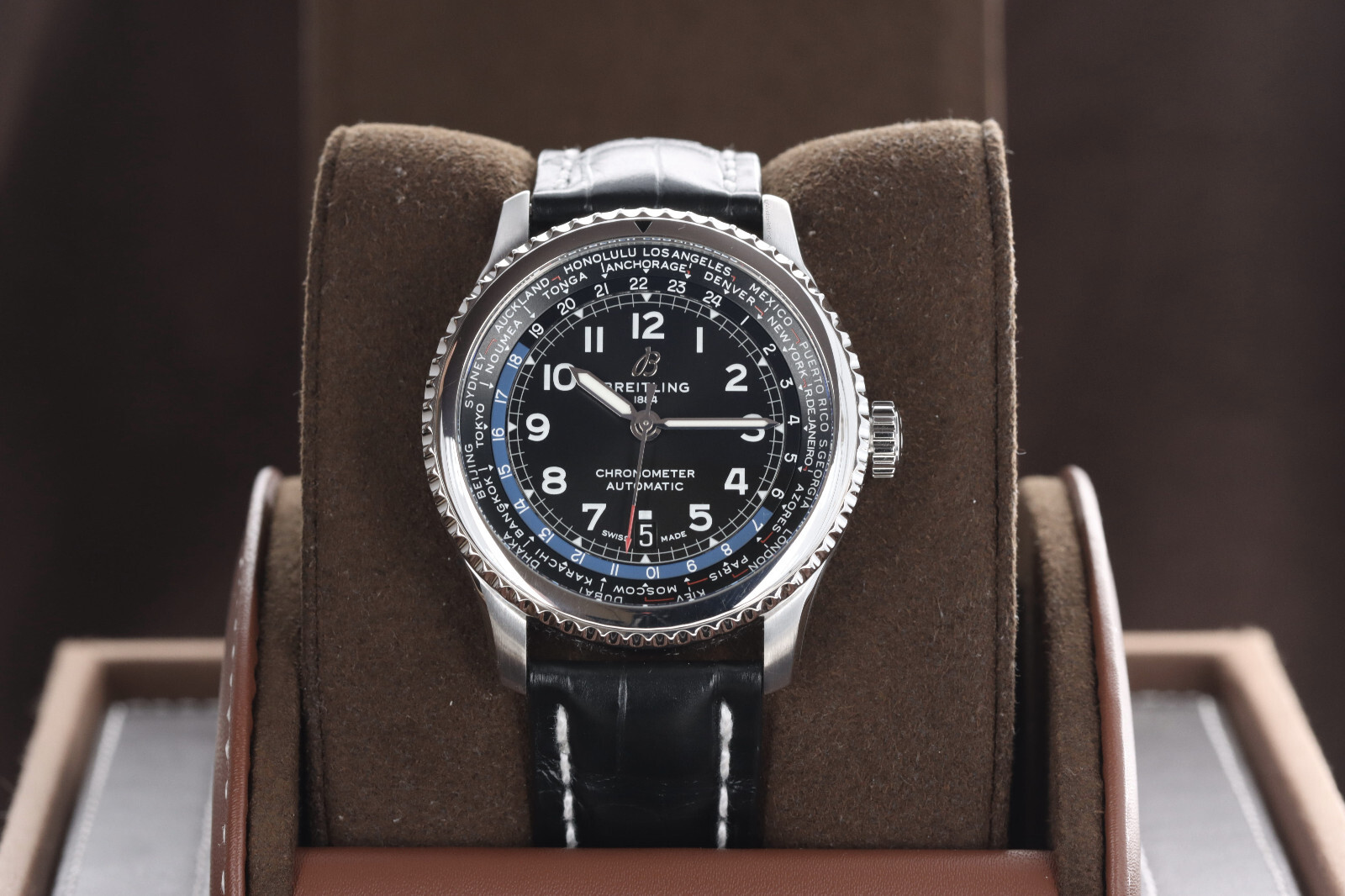 Breitling Aviator 8 Navitimer B35 Unitime Automatic, Black Dial - Steel ...