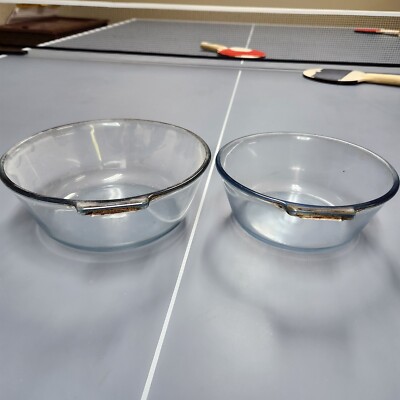 VINTAGE PYREX FLAMEWARE SAUCE POTS 2 Pieces Blue Tint AA 833 BH | eBay