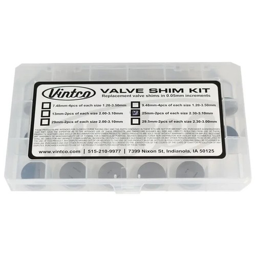 25mm Motorbike Valve Shim Kit 2pcs each size 2.30mm-3.10mm in 0.05mm ...