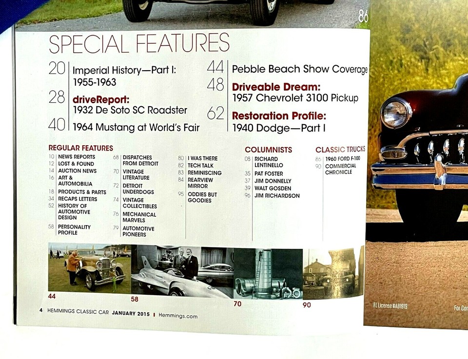 2015 Hemmings Classic Car Magazine Chrysler Imperial Ford F Series ...