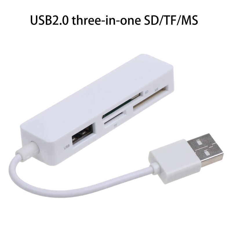 USB2.0 Card Reader 3 In 1 TF MS Memory Card Reader Adapter for Phone ...
