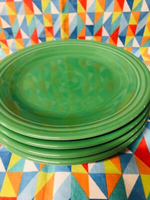 NEW 4 FIESTAWARE 10.5" Meadow Green set lot DINNER PLATES FIESTA FREE ...