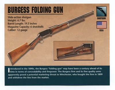 Burgess Folding Gun Shotgun Atlas Classic Firearms Card | eBay