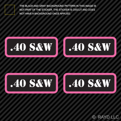 (4X) Pink .40 S&W Ammo Can Labels for Ammo Case Sticker Decal 40 2A ...