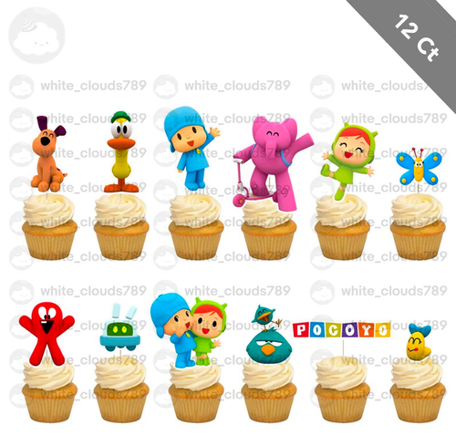 12 Pocoyo Cupcake Topper Food Pick Favor Party Birthday Kid | eBay