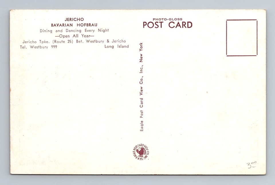 Jericho, NY-New York, Bavarian Hofbrau Dining Hall View Old Vintage ...