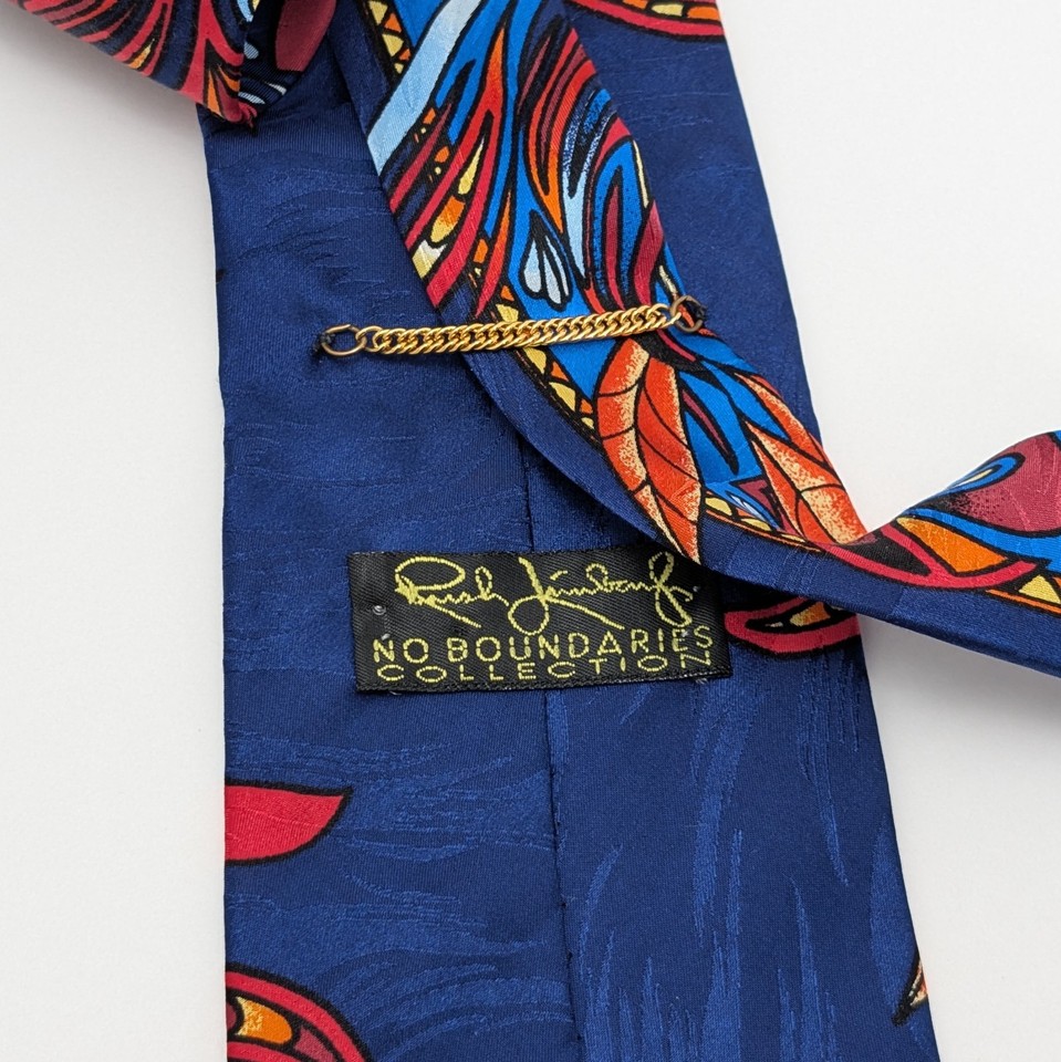 Rush Limbaugh No Boundaries Silk Tie Blue Leaf Geometric | eBay