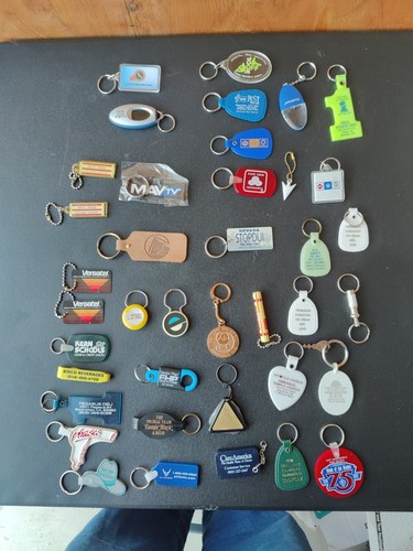 Vintage Lot of 39 Keychains Advertising Promotional Collectible Key ...