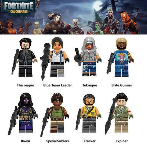 Custom Lego Fortnite Battle Royale Reaper Raven Tracker Mini figures ...
