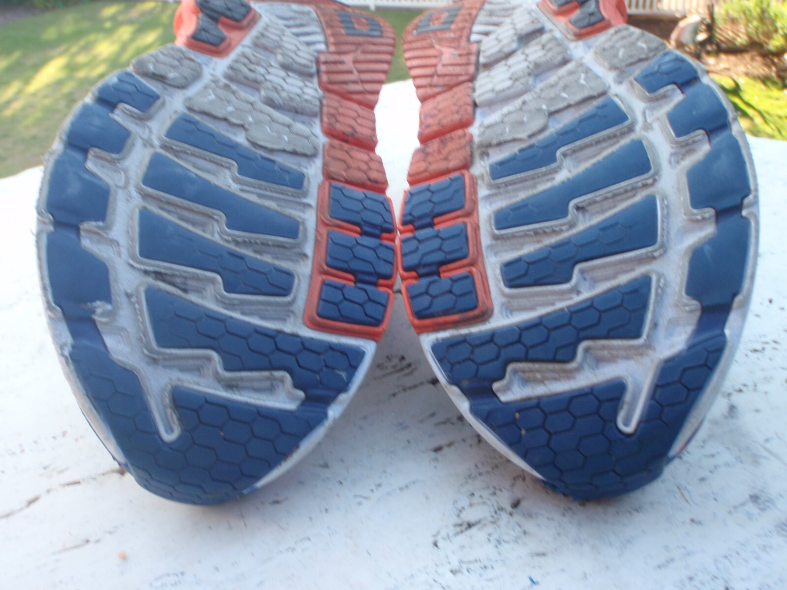 HOKA ONE ONE ARAHI BLUE ORANGE WHITE MEN 11.5 EU 46 COPPER FIT BALANCE ...