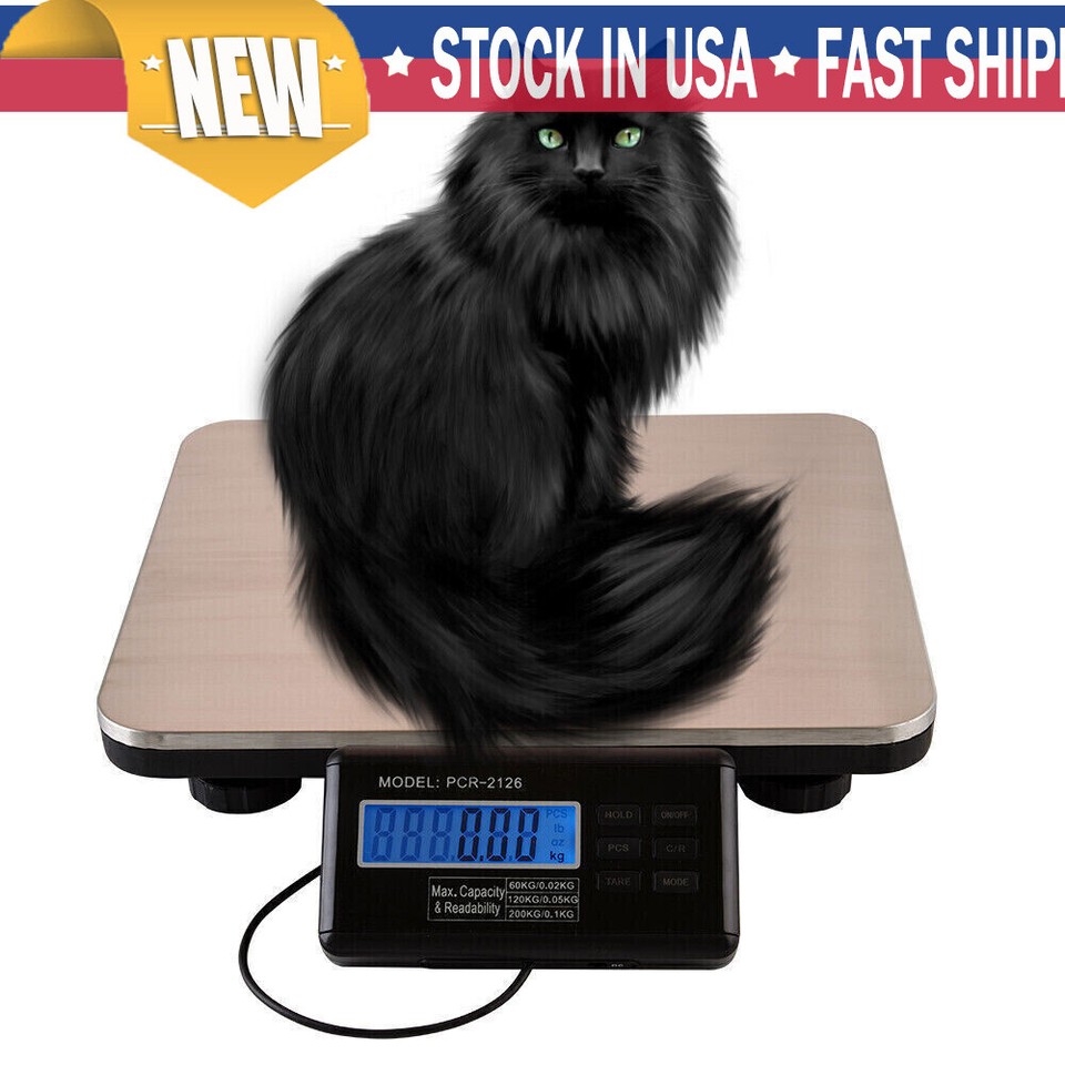 600LBS Pet Vet Scale Cat Dog Weigh Postal Shipping Scale Digital Large ...
