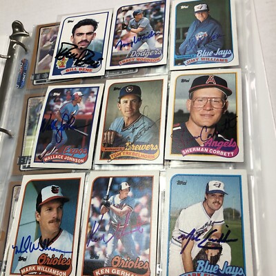 9 Different Ct Signed 1989 Topps Autographed MLB Baseball Card Lot #2 ...