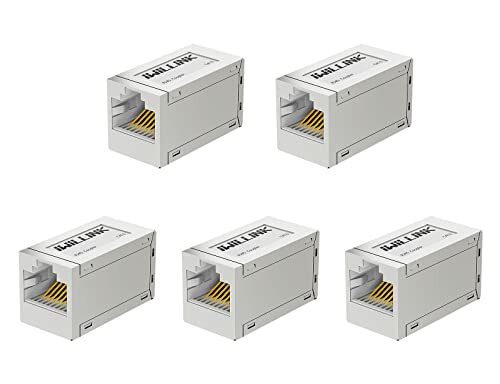 5-Pack Shielded Cat6 RJ45 Inline Couplers Female to Female Ethernet ...