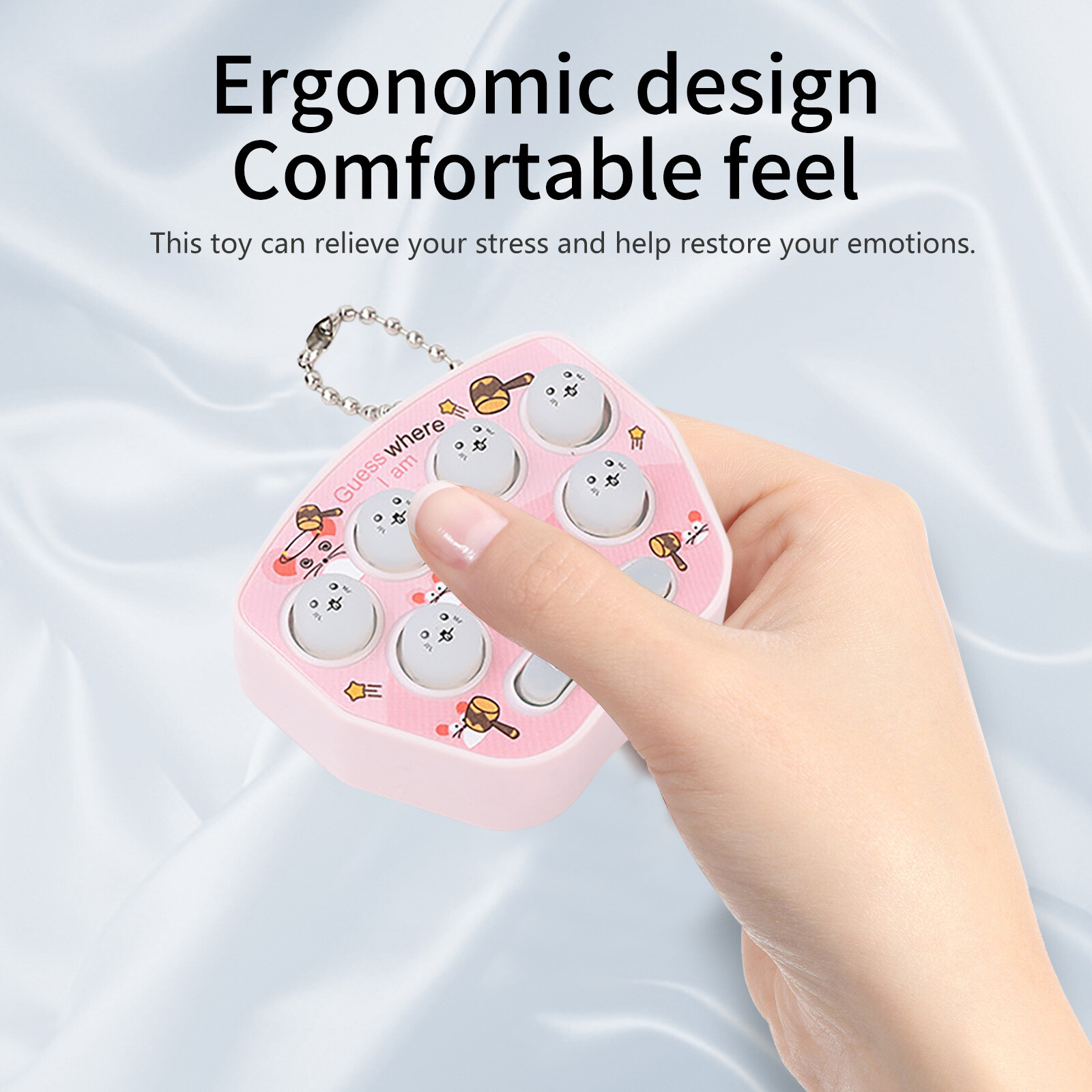 Mini Whack A Mole Game with Keychain Hamster Memory Game Fidget Toy ...