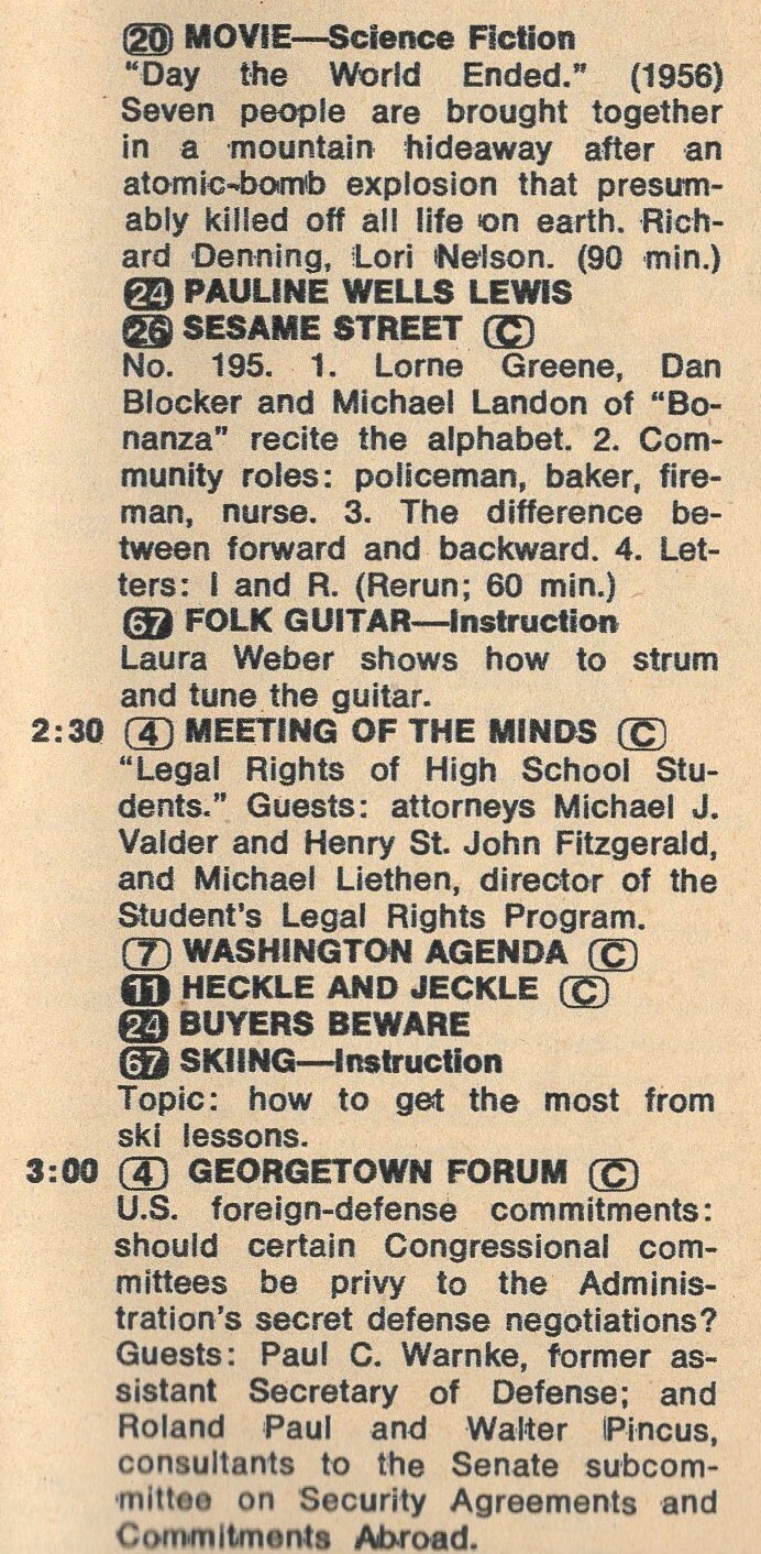 TV AD~MICHAEL VALDER HENRY ST.JOHN FITZGERALD MIKE LIETHEN Students ...