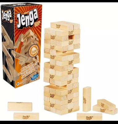 Hasbro Gaming Jenga Classic Game with Genuine Hardwood Blocks NEW ...