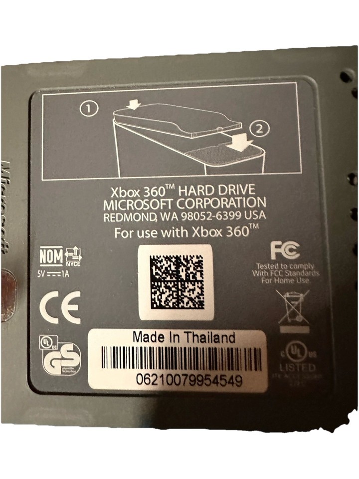 Microsoft Xbox 360 Hard Drive OEM Genuine Gray External HDD - 20GB | eBay