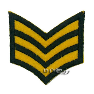 Yellow and Black SERGEANT STRIPE Military Army Patch Iron On ...