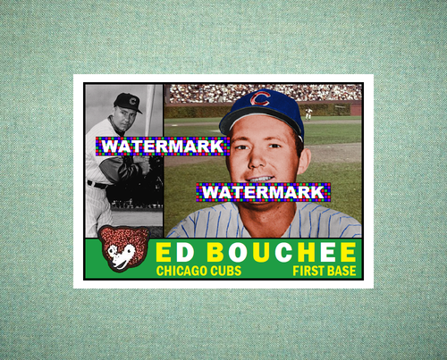 Ed Bouchee Chicago Cubs 1960 Style Custom Baseball Art Card | eBay
