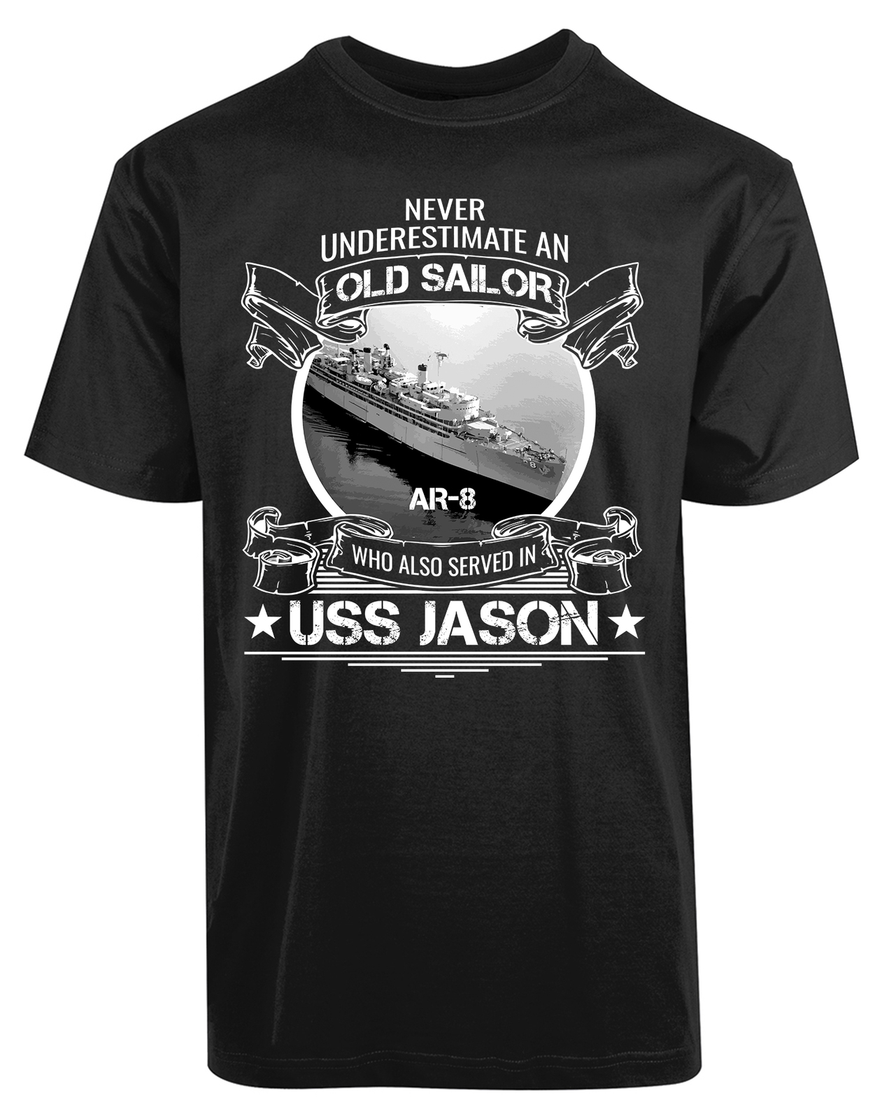 Never Underestimate An Old Sailor Who Served In USS Jason New Mens never-underestimate-an-old-sailor-who-served-in-uss-jason-new-mens