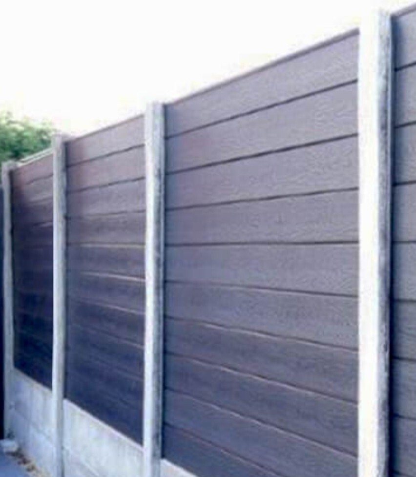 Composite Fence Panels Use With concrete posts Brick Deep Embossed ...