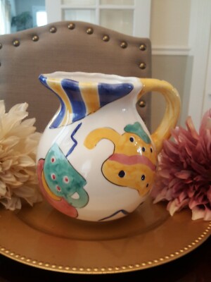 HAUSENWARE CERAMIC PITCHER BY MARY JANE MITCHELL 7" Tall | eBay