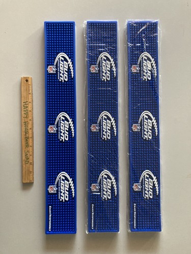NEW (3) Bud Light NFL Football Beer Rubber Bar Spill Mat for tap ...