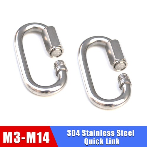 Stainless Steel Quick Link Screw Lock Chain Fastener Carabine Rope Hook ...