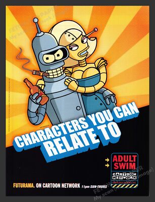 Futurama 2000s Print Advertisement Ad 2003 Adult Swim Cartoon Network T ...