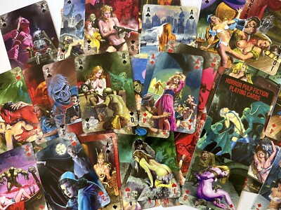 Horror Pulp Fiction Playing cards deck. Pin Up Girls. Vintage Pulp ...